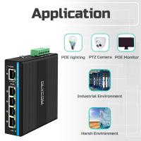 China 5 Port Gigabit Voltage Booster 12-48VDC Input Industrial Poe Network Switch for sale