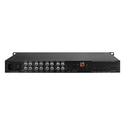 China 1080P 4K AHD CVI TVI Video Media Converter Digital Optical Extender 1U Rack 16 Port for sale