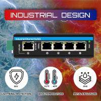 China Solar Powered Industrial PoE Switch 5-Port Gigabit Unmanaged with Built-in Voltage Booster for CCTV and Outdoor Networks for sale