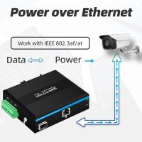 China Industrial Gigabit PoE Media Converter 30W 48V Output DIN-Rail Mounted Unmanaged for sale