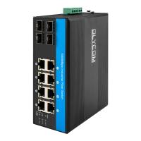 China Gigabit 12 Port Industrial PoE Ethernet Switch  IEEE 802.3af/at RJ45 DIN Rail Installation Switch for sale