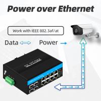 China Gigabit 12 Port Industrial PoE Ethernet Switch  IEEE 802.3af/at RJ45 DIN Rail Installation Switch for sale