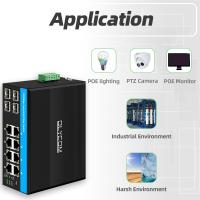 China Gigabit 12 Port Industrial PoE Ethernet Switch  IEEE 802.3af/at RJ45 DIN Rail Installation Switch for sale