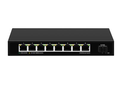China 8 Port 2.5G Network Switch Unmanaged 10G Fiber DC12V Fanless Auto Adaptive Speed for sale