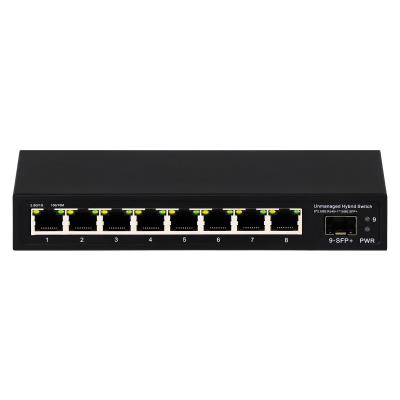 China 9 Port Unmanaged 2.5G Ethernet Switch with 10G Uplink SFP Port and 60Gbps Backplane Bandwidth for sale
