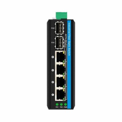 China Mini 6 Port Gigiabit Ethernet Switch Poe Switch Din Rail 2 Sfp+ 4 RJ45 DC48-52V Dual Power Input for sale