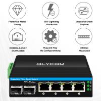 China Mini 6 Port Gigiabit Ethernet Switch Poe Switch Din Rail 2 Sfp+ 4 RJ45 DC48-52V Dual Power Input for sale
