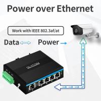 China 5 Port Gigabit Poe+ Switch E-Mark Ethernet Switch DC48V Dual Power Input Din-rail Poe Switch for sale