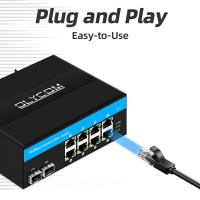 China Gigabit 8 Port Poe Switch Unmanaged Poe Switch 6 X Gigabit PoE+ Ports 2 X 1.25G SFP Fiber Ports 240W For Outdoor Use for sale