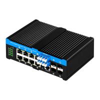 China 12 Port 10G L2/L3 Managed Poe+ Switch Optical Bypass Switch 4*10G Sfp +8 RJ45 Din-rail Ethernet Switch for sale