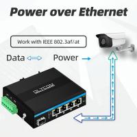 China 5 Port Industrial Poe Network Switch DC12/24/48V Input 1SFP+4RJ45 Gigabit Ethernet Switch for sale