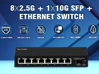 China 10G Ethernet Switch  Unmanaged Network Switch  8*2.5G RJ45+1*10G SFP Ports for sale