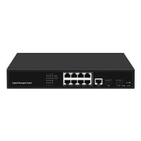 China 8 Port Managed Gigabit Network Switch Realtek Based SFP Fiber Uplink AC Input CE Fanless for sale