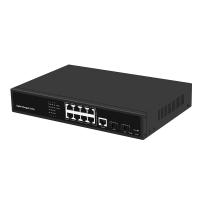 China 8 Port Managed Gigabit Network Switch Realtek Based SFP Fiber Uplink AC Input CE Fanless for sale