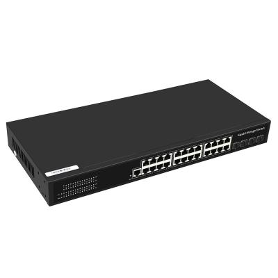 China 24 Port Gigabit Managed Switch With 1G Fiber Uplink Layer 2 Managed Commercial Grade for sale