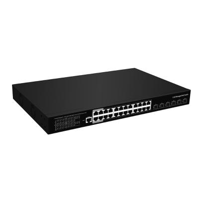 China 24 Port 2.5G PoE Managed Switch 10G Fiber Uplink L3 Layer 400W Budget AC Input CE for sale