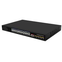 China 24 Port PoE Switch 10G Fiber300W Budget USB Console L3 Managed AC Input for sale