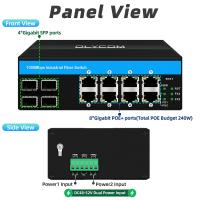 China 8 port gigabit poe switch industrial ethernet switch 4SFP+8RJ45 DC48V Dual power input for sale