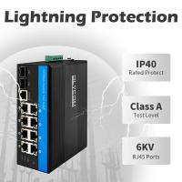 China 8 port industrial ethernet switch layer 2 managed switch DC12/24/48V Dual power input for sale