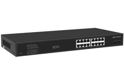 China 16 Port Gigabit Ethernet Switch Af/at Poe Switch AC 100-240V Power Input for sale