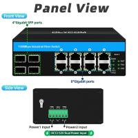 China 12 Port Industrial Ethernet Switch Din Network Switch 4SFP+8RJ45 DC12-52V Dual Power Supply for sale
