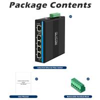 China 5 Port E-Mark Certified Industrial Ethernet Switch with 6KV Surge Protection and Gigabit Network Speed for sale