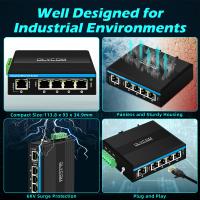China 5 Port E-Mark Certified Industrial Ethernet Switch with 6KV Surge Protection and Gigabit Network Speed for sale