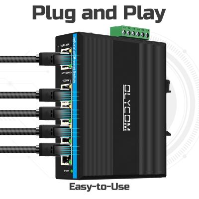 China 5-Port Industrial Network Switch Gigabit CE E-Mark Certified Unmanaged DIN Mounted for sale