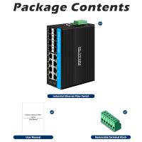 China 16 Port Poe Switch Gigabit Vitesse Managed Industrial Ethernet Switch DC48V Dual Power Supply for sale