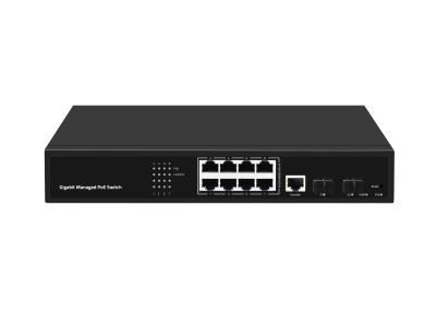 China Gigabit 8 port poe switch managed ethernet fiber switch 120W AC100-240V Input for sale