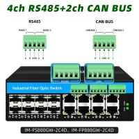 China Managed Industrial Fiber Switch With CAN Bus RS485 6 Port Harsh Use Fanless IP40 Rated for sale