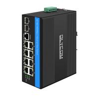 China 8 Port Managed Industrial PoE Switch Gigabit SFP Fiber 240W Actice PoE DC48V DIN Rail for sale