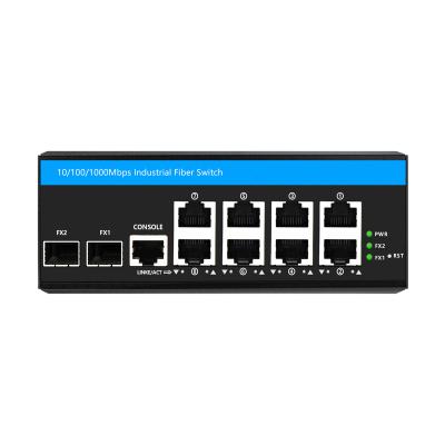 China Industrial Managed Ethernet Switch 10 Port Gigabit Network DC12V DC24V IP40 Rated for sale