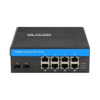 China 8 Port Rugged Gigabit PoE Switch SFP Fiber Uplink Unmanaged Network CE Fanless for sale