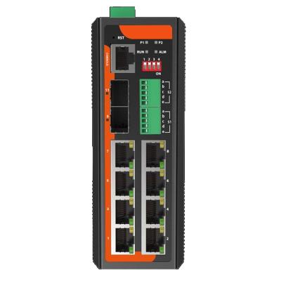 China 8-Port Serial Over Ethernet Industrial PoE Switch Gigabit Network L2+ ERPS Managed CE for sale
