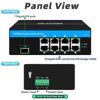 China 8 Port Industrial POE Switch with 6KV Surge Protection and 240W Total Budget for CCTV Systems for sale