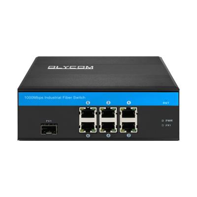 China 6 Port Industrial Gigabit Fiber Ethernet Switch Unmanaged Fanless Rugged Design CE for sale
