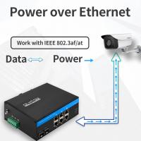 China 8 Port Industrial PoE Switch Gigabit Network Fiber Unmanaged DIN Mounted CE FCC for sale