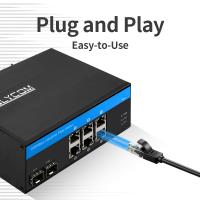China 8 Port Gigabit Network Switch Unmanaged 1G SM/MM Fiber Uplinks Fanless FCC IP40 Rated for sale