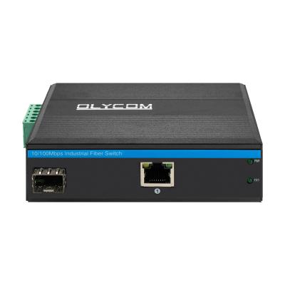 China Fast Ethernet Fiber Media Converter Industrial 10/100Mbps Unmanaged IP40 Rated CE FCC for sale