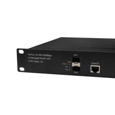 China 16 Port Industrial Managed Ethernet Switch Gigabit L2+ Manageable Vitesse 220V Input for sale