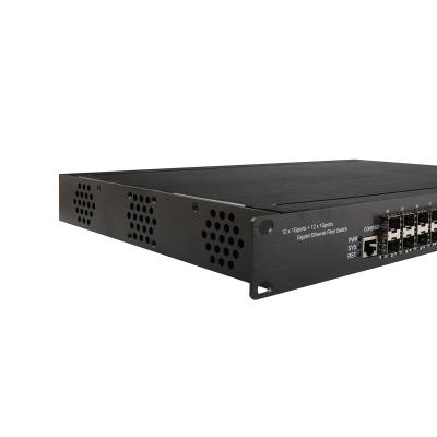 China 24 Port Managed Ethernet Switch Industrial Gigabit Fiber Dual 220V Input 1U Rack CE for sale