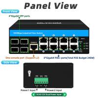 China Industrial POE Switch with 8 Port POE 4 SFP Ports and Vitesse Chip Managed Network Switch for sale