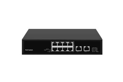 China 8 Port 10/100Mbps PoE Switch 120W Gigabit Network SFP Uplink Unmanaged AC Powered CE for sale
