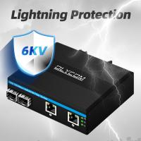 China Industrial Unmanaged POE Switch with 6KV Surge Protection, Wide Temperature Range -40°C to +75°C, and 2 SFP + 2 RJ45 Ports for sale