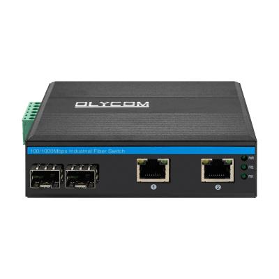 China Industrial Unmanaged POE Switch with 6KV Surge Protection, Wide Temperature Range -40°C to +75°C, and 2 SFP + 2 RJ45 Ports for sale