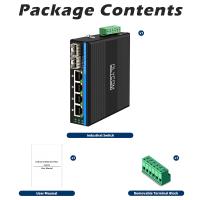China Industrial Unmanaged POE Switch with 2SFP+4RJ45 Ports, 6KV Surge Protection, and Wide Temperature Range (-40°C to +75°C) for sale