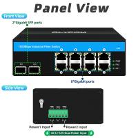 China Industrial Unmanaged POE Switch with 6KV Surge Protection, Wide Temperature Range (-40°C to +75°C), and 2 SFP + 8 RJ45 Ports for sale