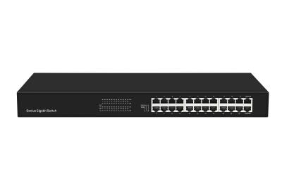 China 24-Port Gigabit Unmanaged Ethernet Switch with Smart VLAN & Extend Mode CE Fanless for sale