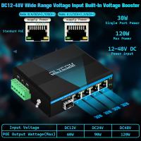 China 5 Port Gigabit Solar PoE Switch Optical Fiber Switch  DC12V/24V/48V Input for sale